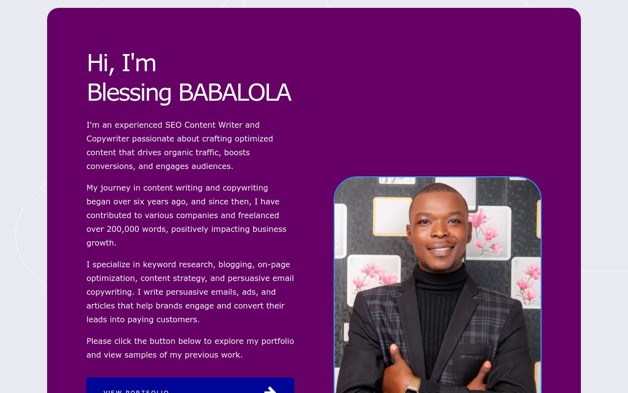Blessing Babalola - About Me